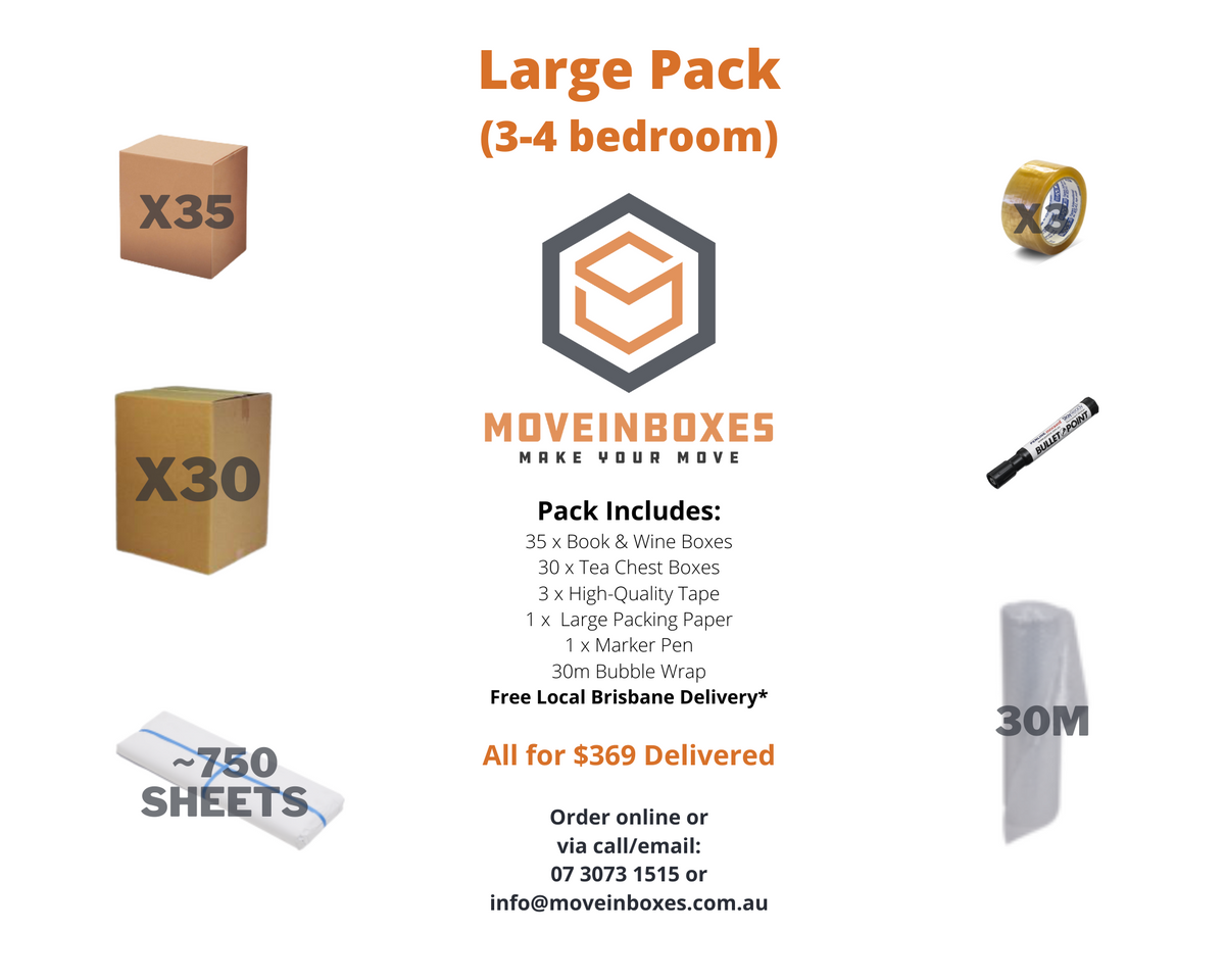 Moving Pack (Large - 3-4 Bedroom) – MoveinBoxes