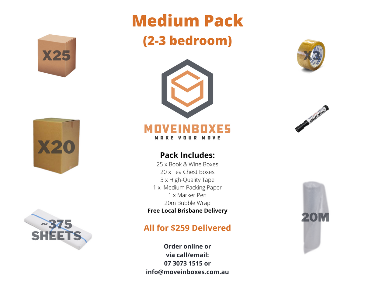 Moving Pack (Medium - 2-3 Bedroom) – MoveinBoxes